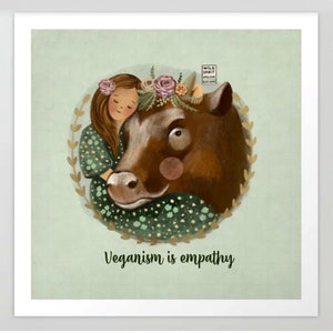 VEGAN ILLUSTRATION/ Vegan Print/ Vegan Poster/ Vegan Card - Etsy