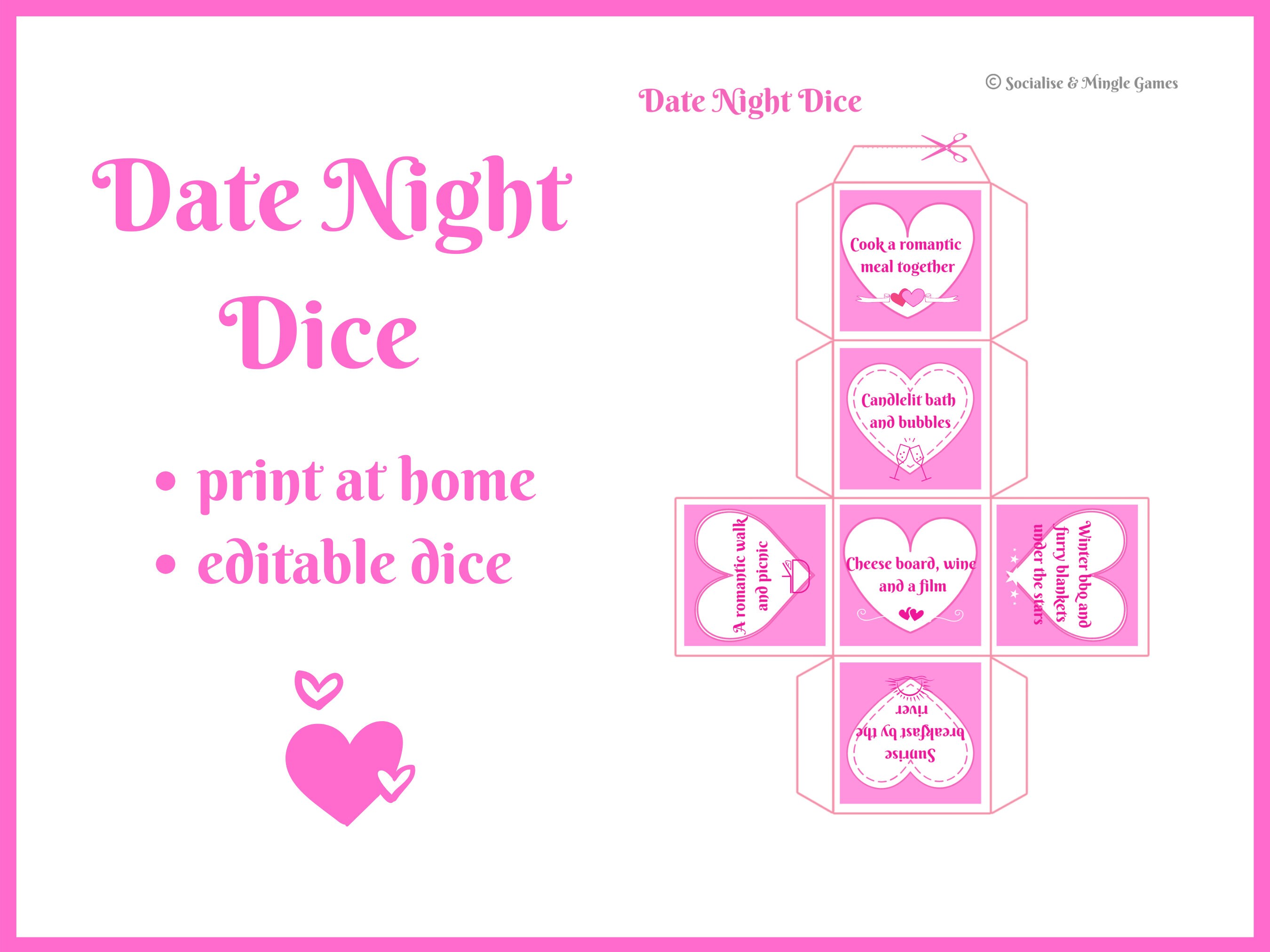 DATE NIGHT DICE Valentines Day Ideas Valentine's Day | Etsy