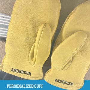 LEATHER CHOPPER MITTENS - Customize Branded Chopper Mittens - Deerskin ...