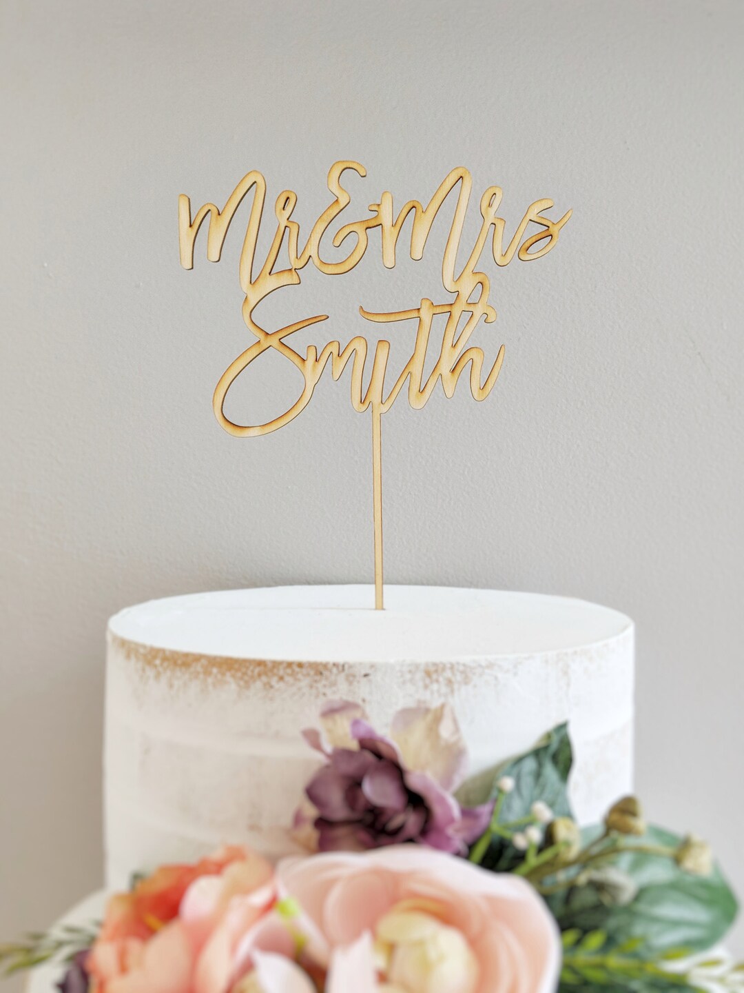 Personalized Wood Cake Topper - Custom Wedding or Birthday Decor - Etsy