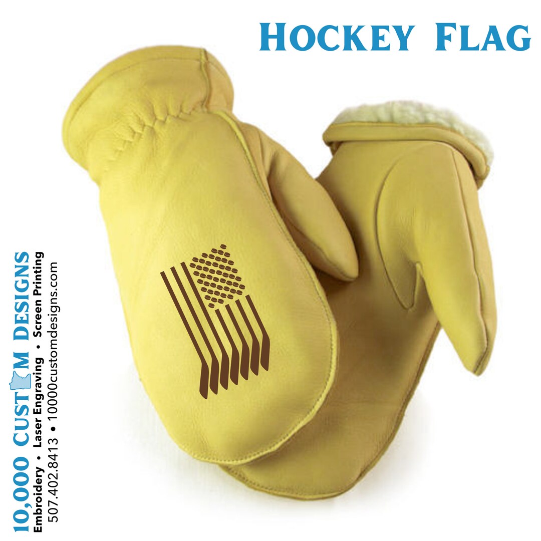 Engraved Deerskin Chopper Mittens: *warm* Hockey Team, Personalized ...