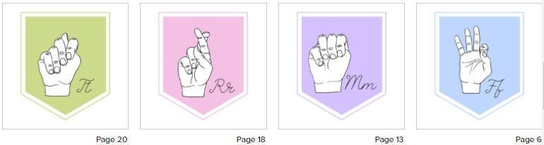 American Sign Language ASL Banner Sign Bunting Welcome Alphabet Pastel ...