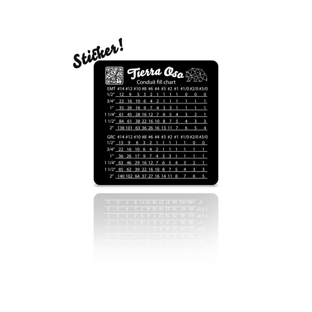 Sticker EMT and GRC Electrical Chart Tables From NEC Code Book - Etsy