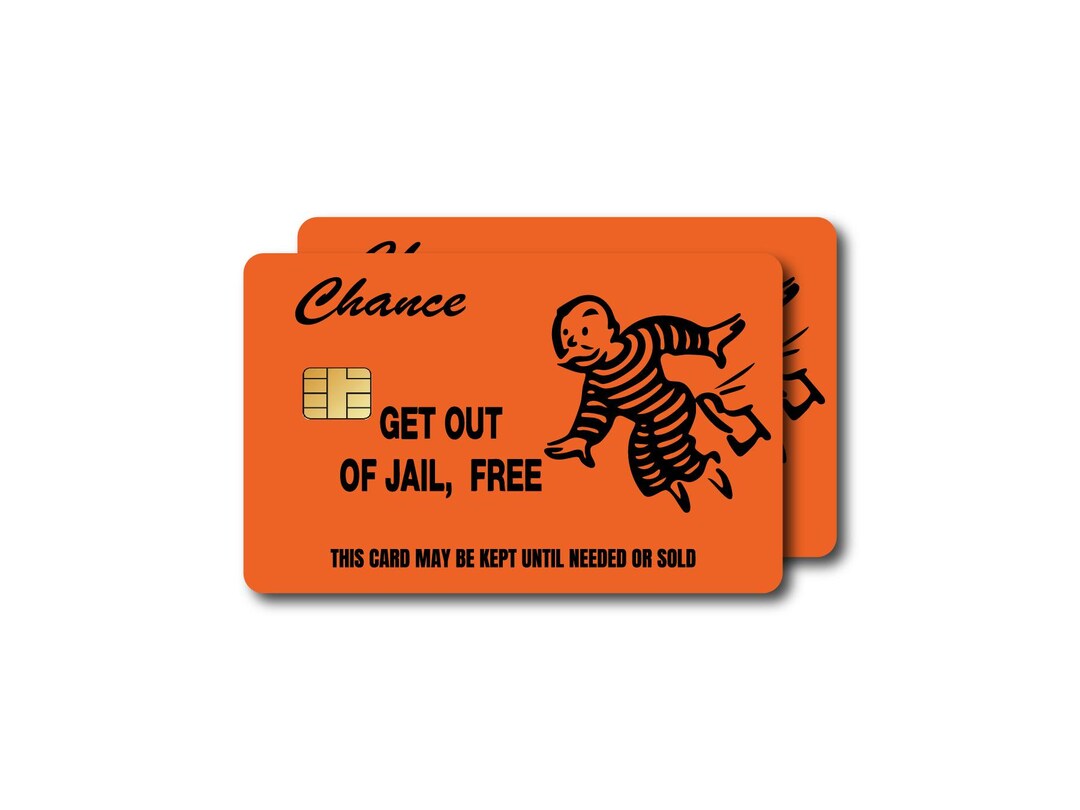 Get Out of Jail Credit Card Sticker for Visa Mastercard and Other Debit ...