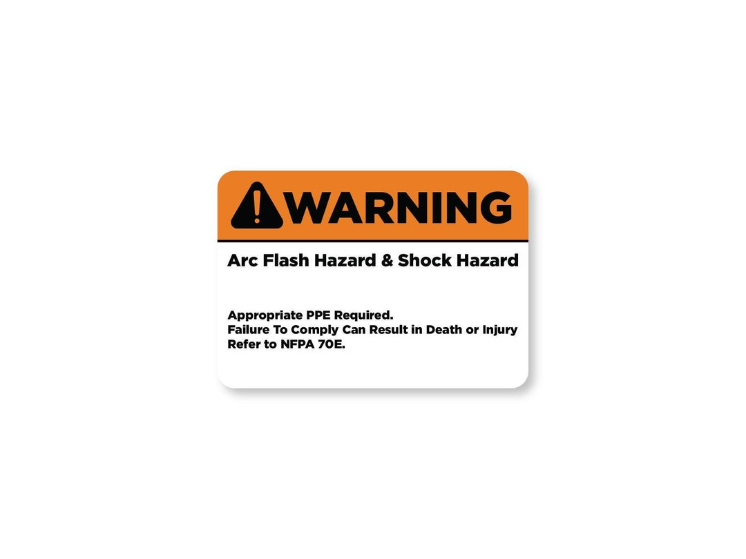 Warning Label Arc Flash and Shock Hazard NFPA 70E Sticker Label - Etsy