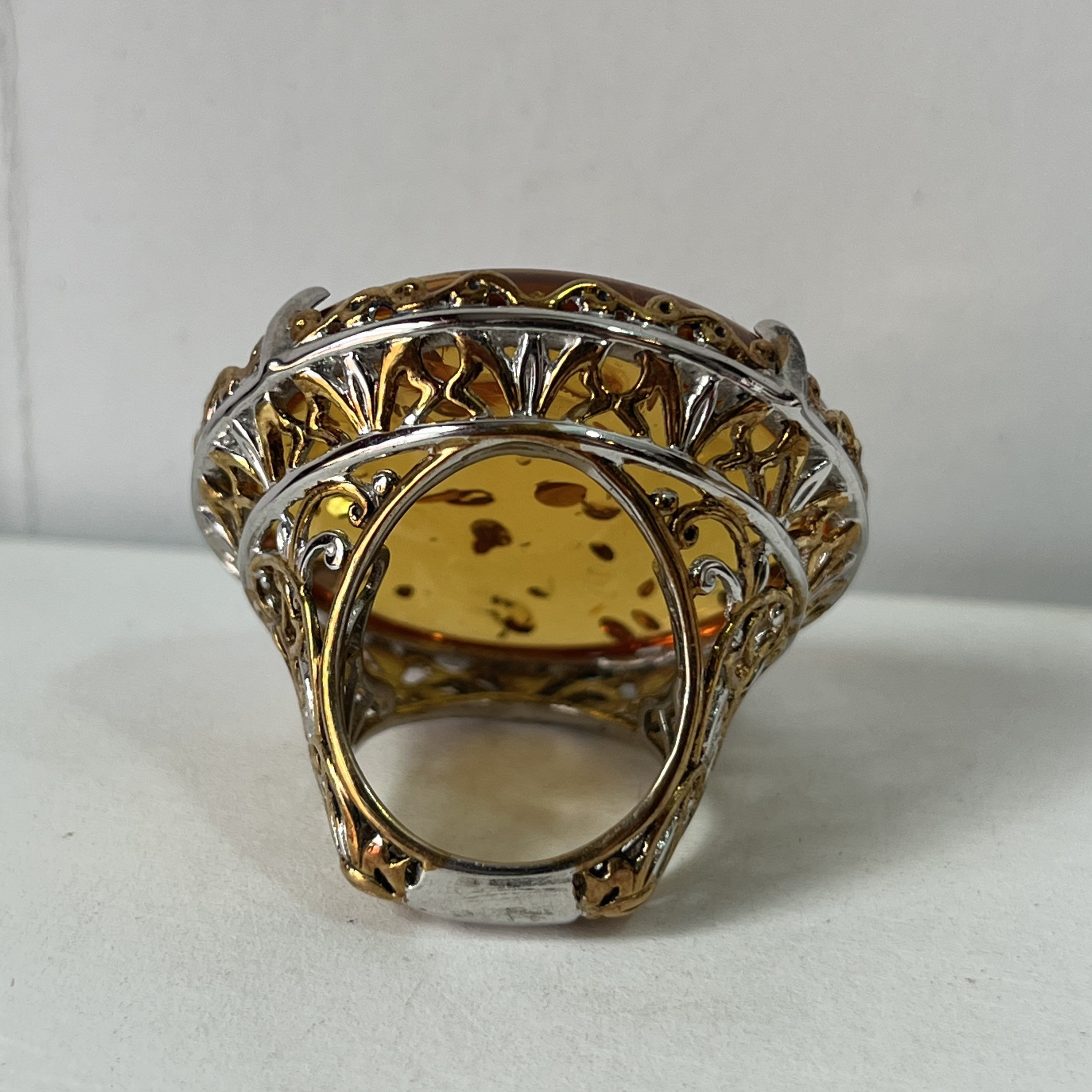 Michael Valitutti 925 NH Amber Filigree Ring - Etsy