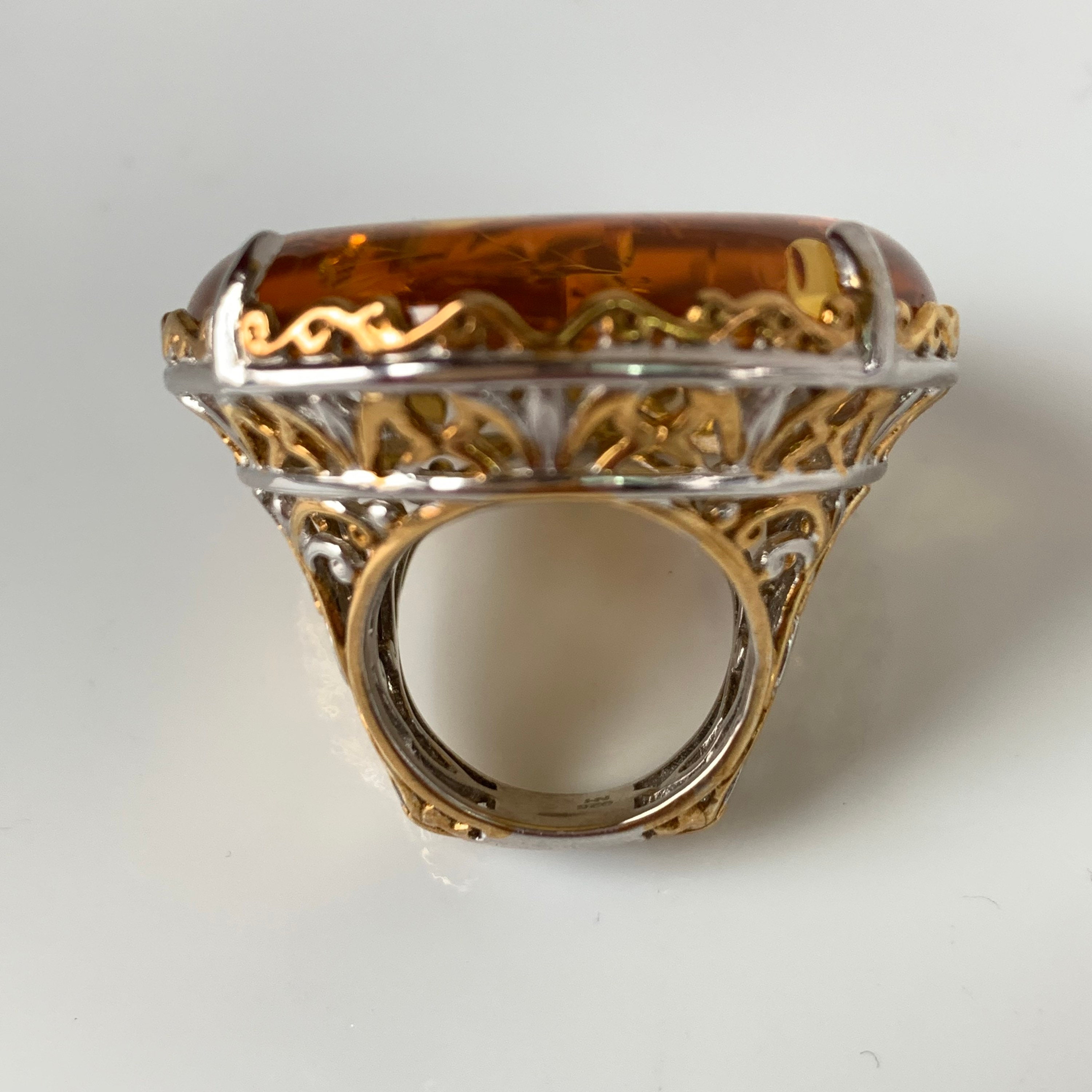 Michael Valitutti 925 NH Amber Filigree Ring - Etsy