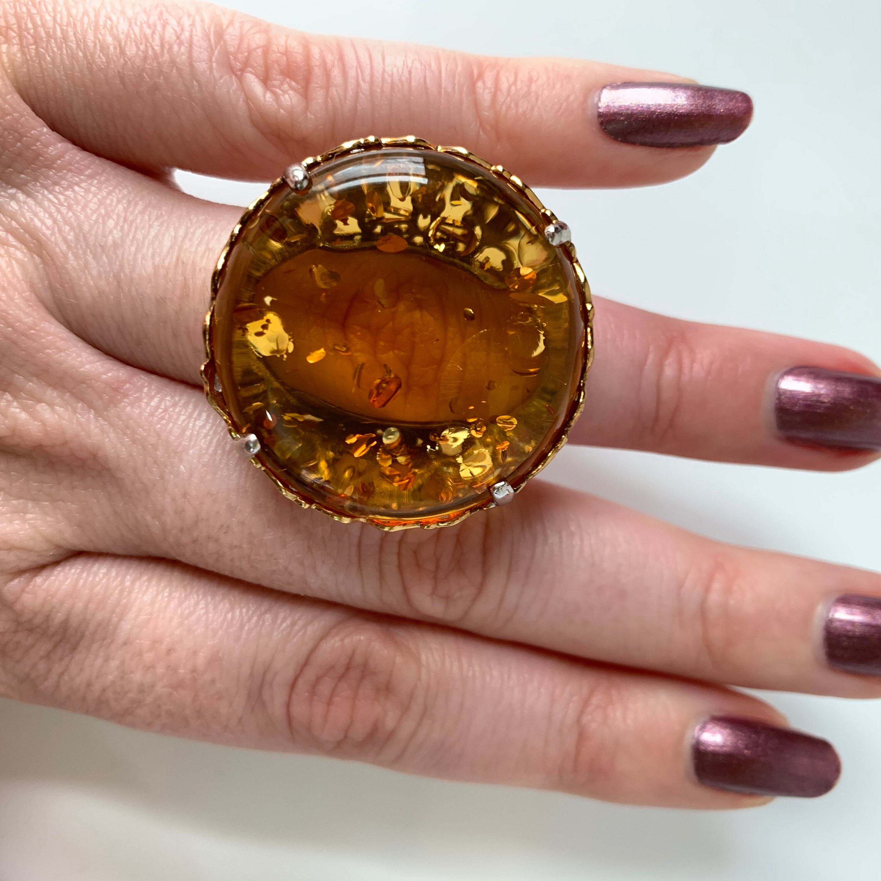 Michael Valitutti 925 NH Amber Filigree Ring - Etsy