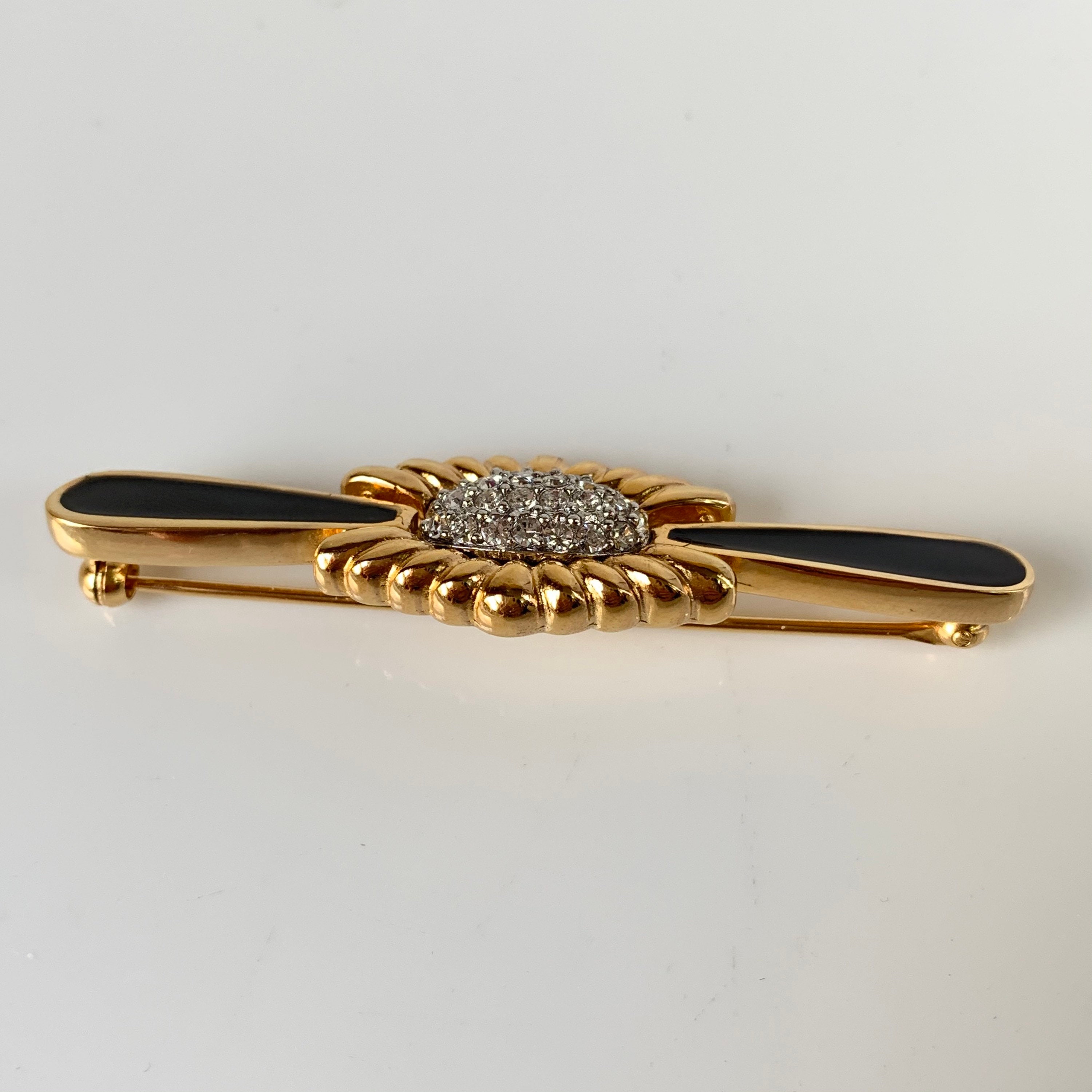 Rhinestone Gold Tone Givenchy Enamel Brooch - Etsy UK