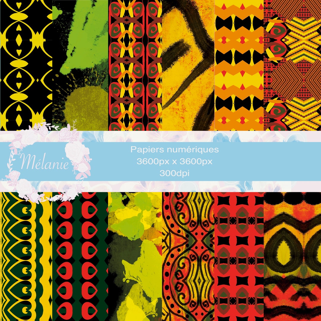 12 African Digital Papers. Digital Paper African Pattern. Scrapbooking ...