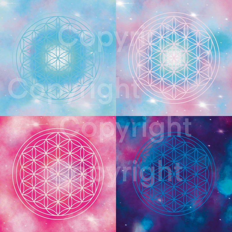 8 Flowers of Life to Download. Digital Flower of Life. Sacred Geometry ...