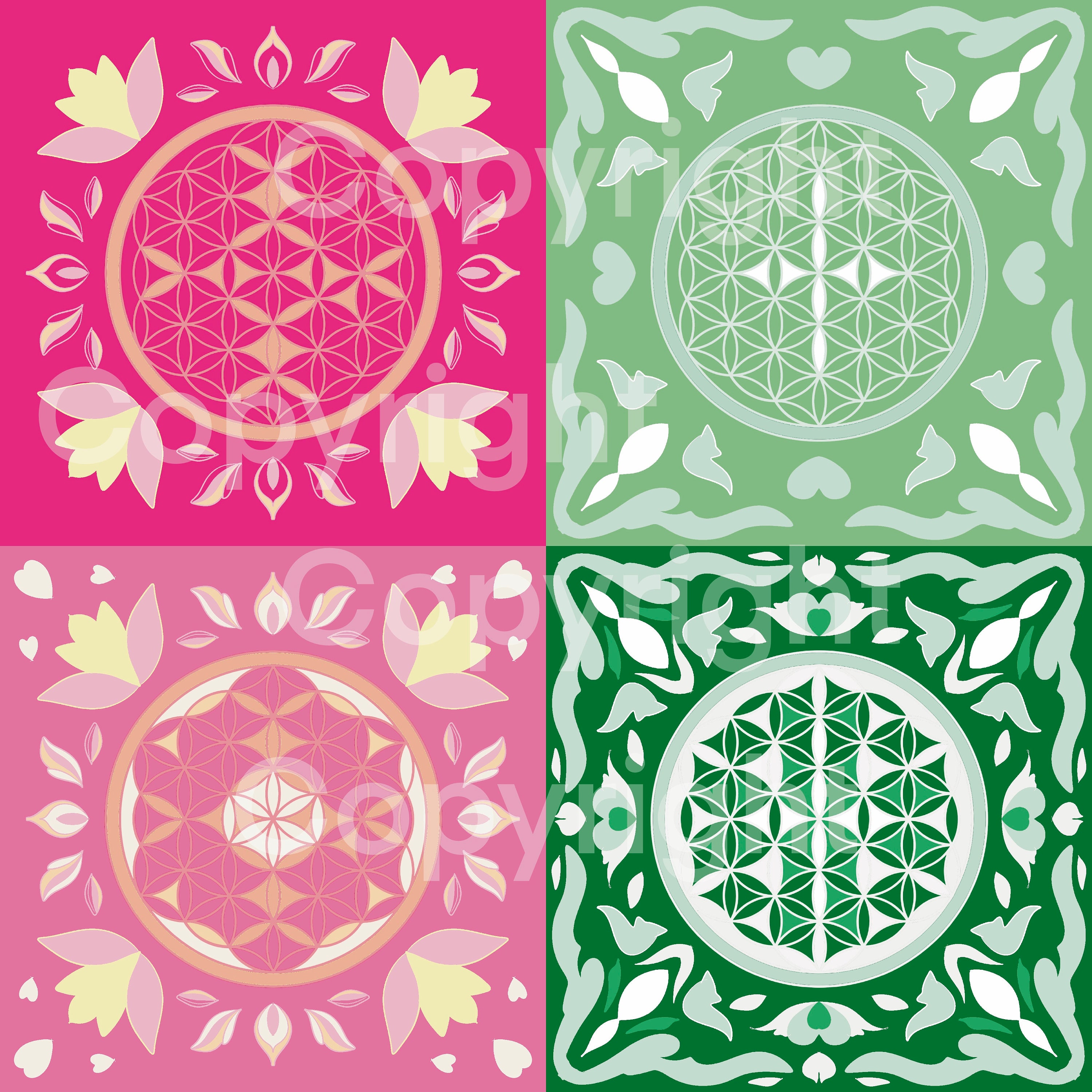 8 Flowers of Life to Download. Digital Flower of Life. Sacred Geometry ...