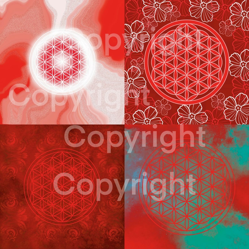 8 Flowers of Life to Download. Digital Flower of Life. Sacred Geometry ...
