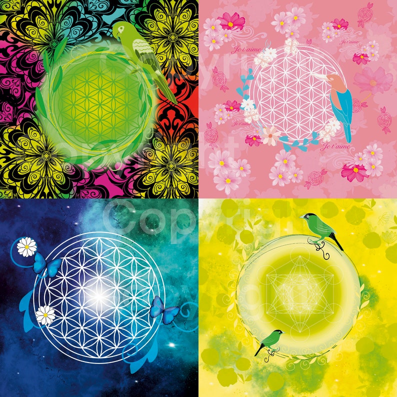 8 Flowers of Life to Download. Digital Flower of Life. Sacred Geometry ...