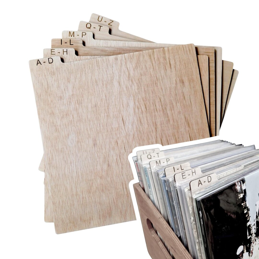 Vinyl Organizer Set | Record Dividers | Alphabet LP Separators | Wooden ...