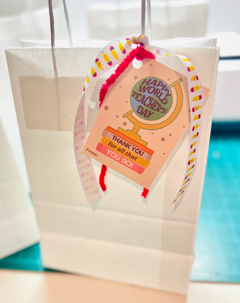 Happy World Teacher's Day Tag Printable Digital File - Etsy Canada