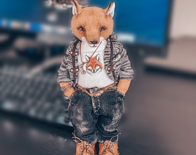 Fox Oliver is a Vintage Old Style. Original Art Toys by Nata Vladi - Etsy