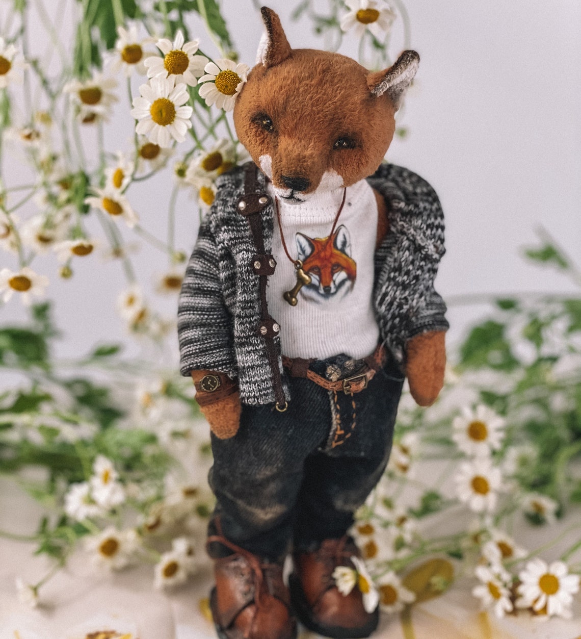 Fox Oliver is a Vintage Old style. Original art toys by Nata | Etsy