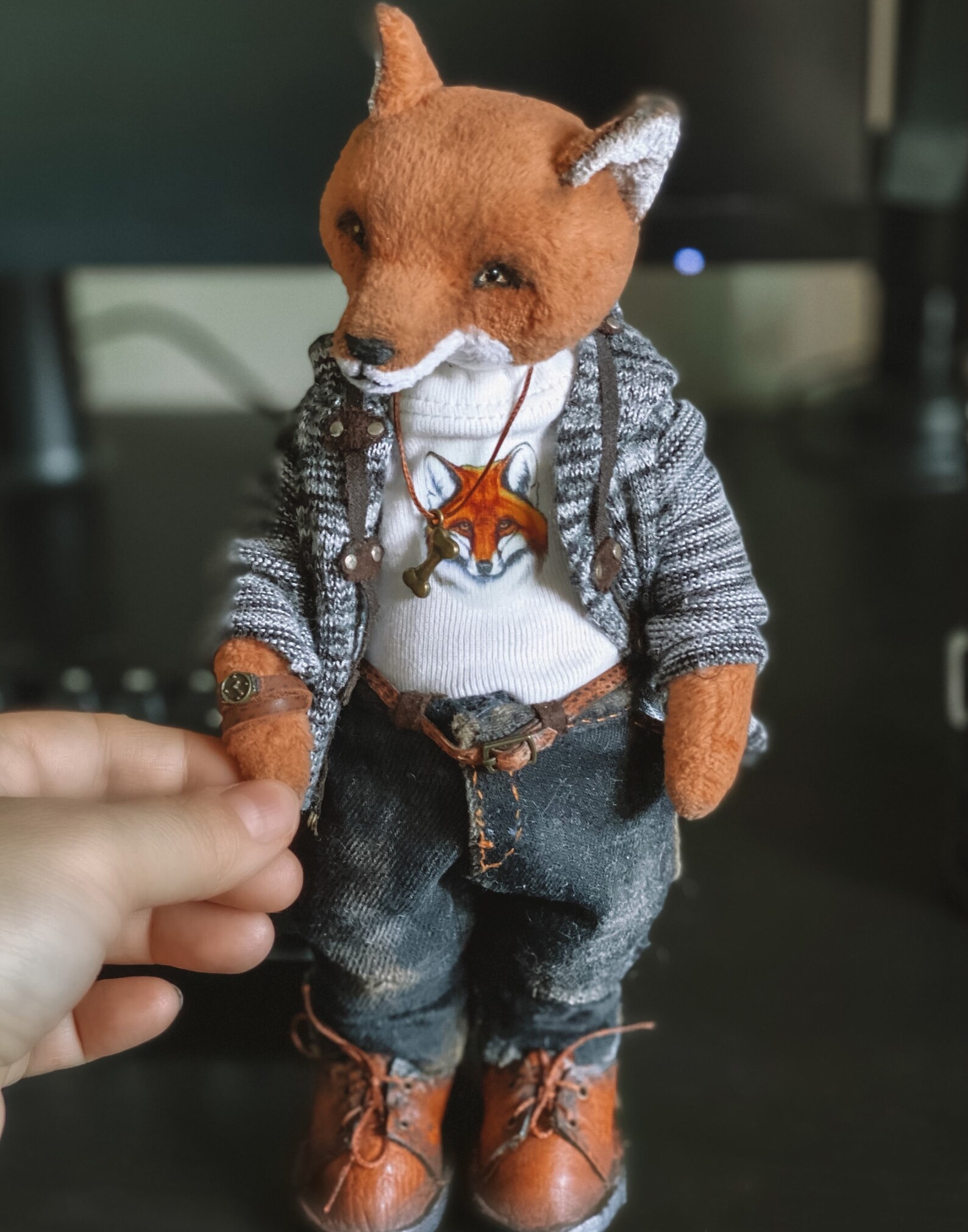 Fox Oliver is a Vintage Old style. Original art toys by Nata | Etsy