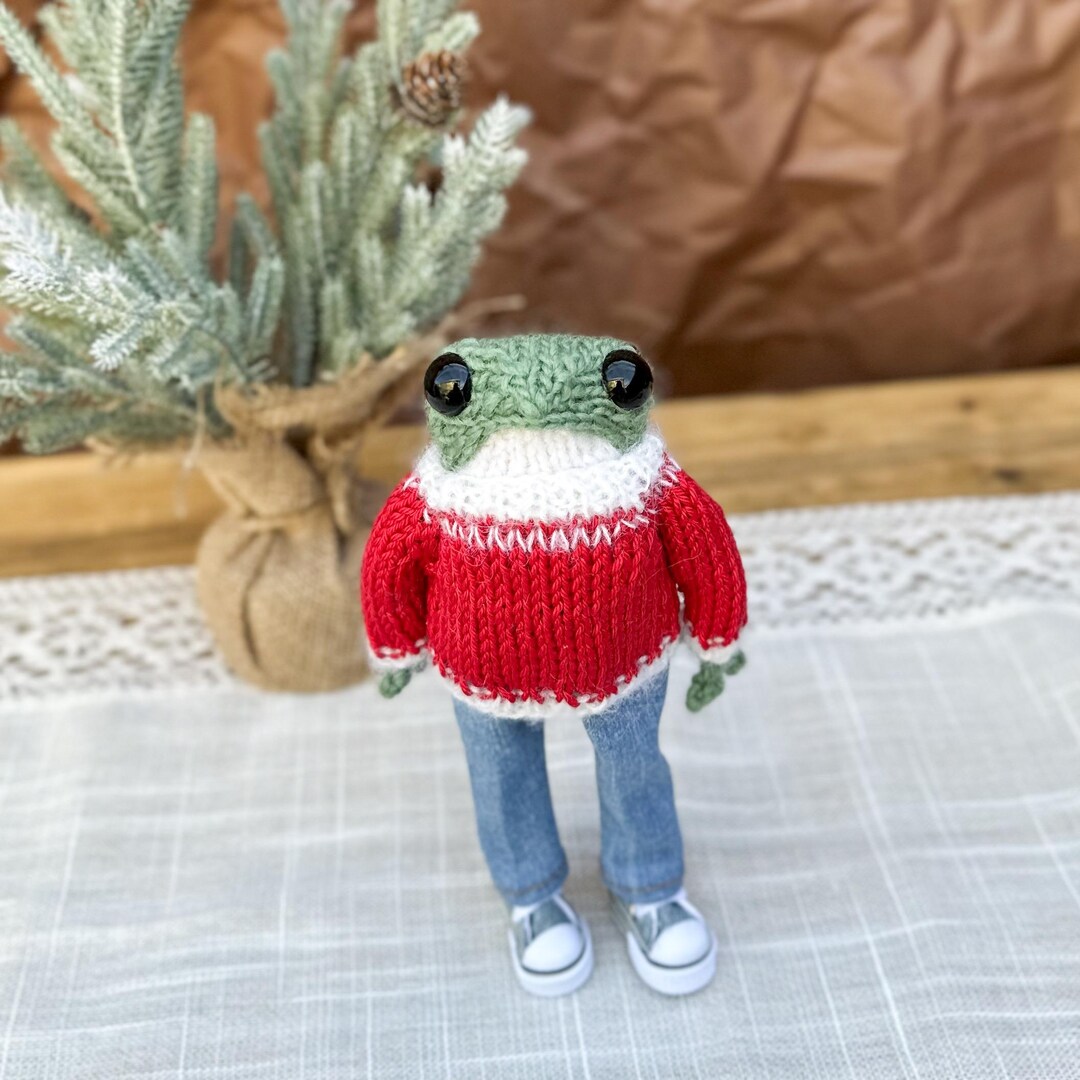 Knitted Frog With Clothing and Accessories. - Etsy