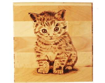 Pyrography Cat - Etsy