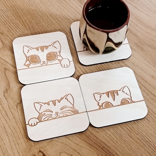Cat Coaster - Etsy