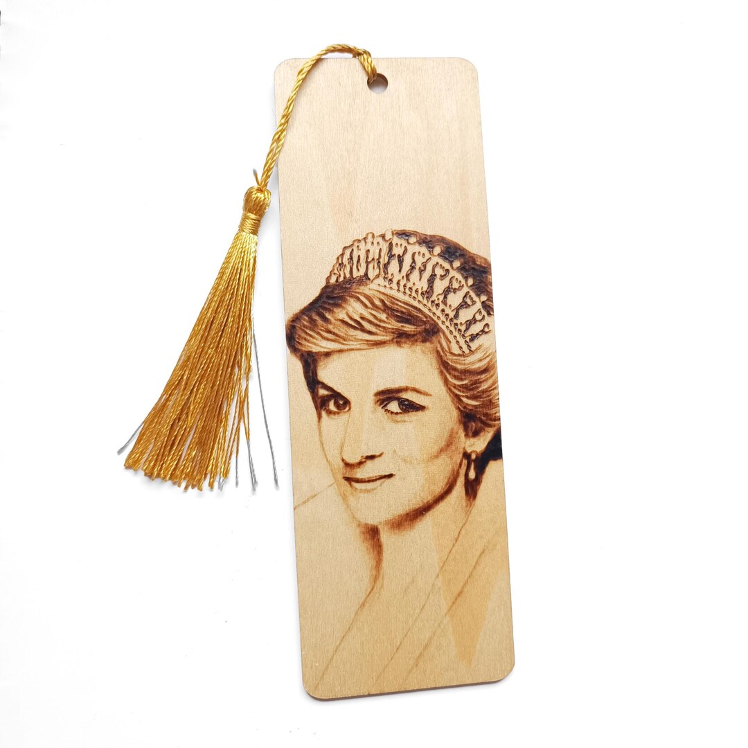 Princess Diana Wooden Pyrography Bookmark, Lady Diana Handmade Gift ...