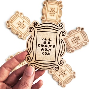 Friends Peephole Wooden Coaster Set, Laser Cut Friends Gift, 90's ...