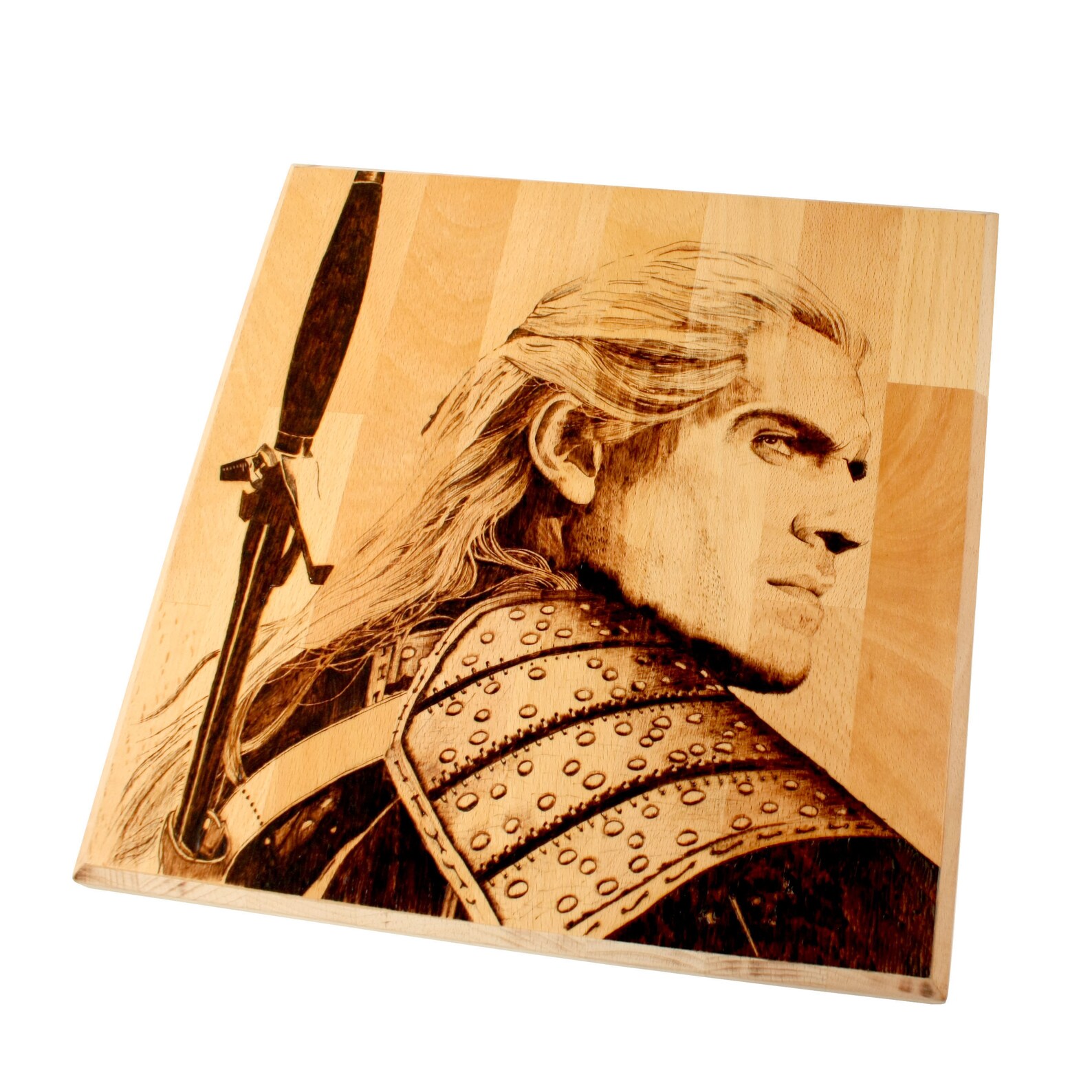 The WitcherPyrography Wall Art Geralt of Rivia Portrait | Etsy
