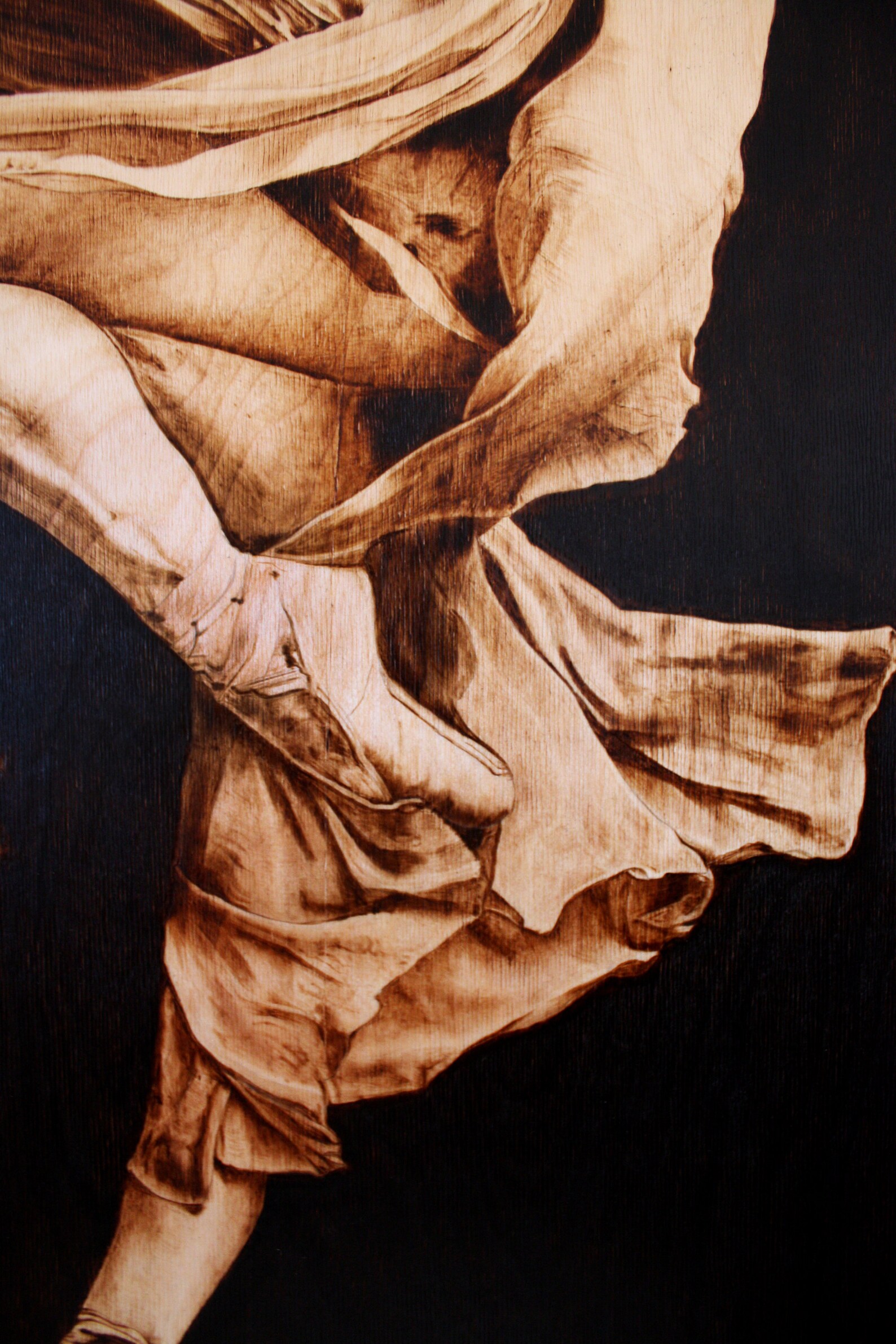 Ballerina Pyrography Art Large Canvas Ballet Pose Painting - Etsy