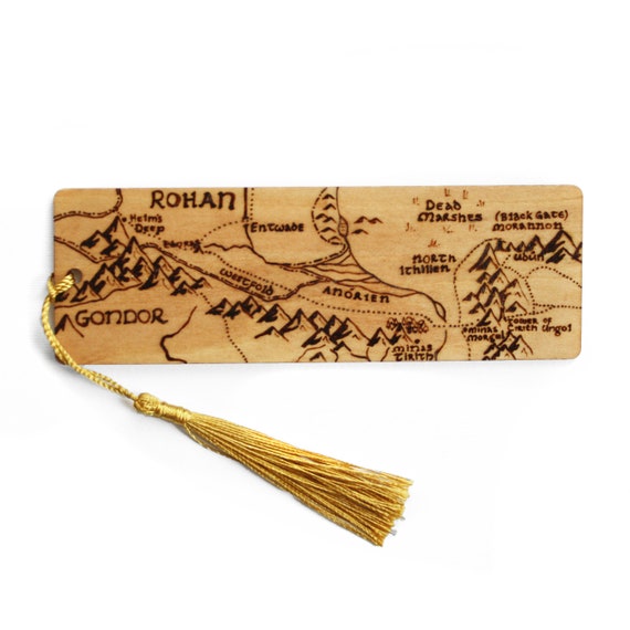 Lord of the Rings Wooden Bookmark Map of Middle Earth Custom | Etsy