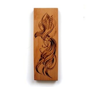 Phoenix Pyrography Wall Art Custom Phoenix Wall Decor Woodburning ...