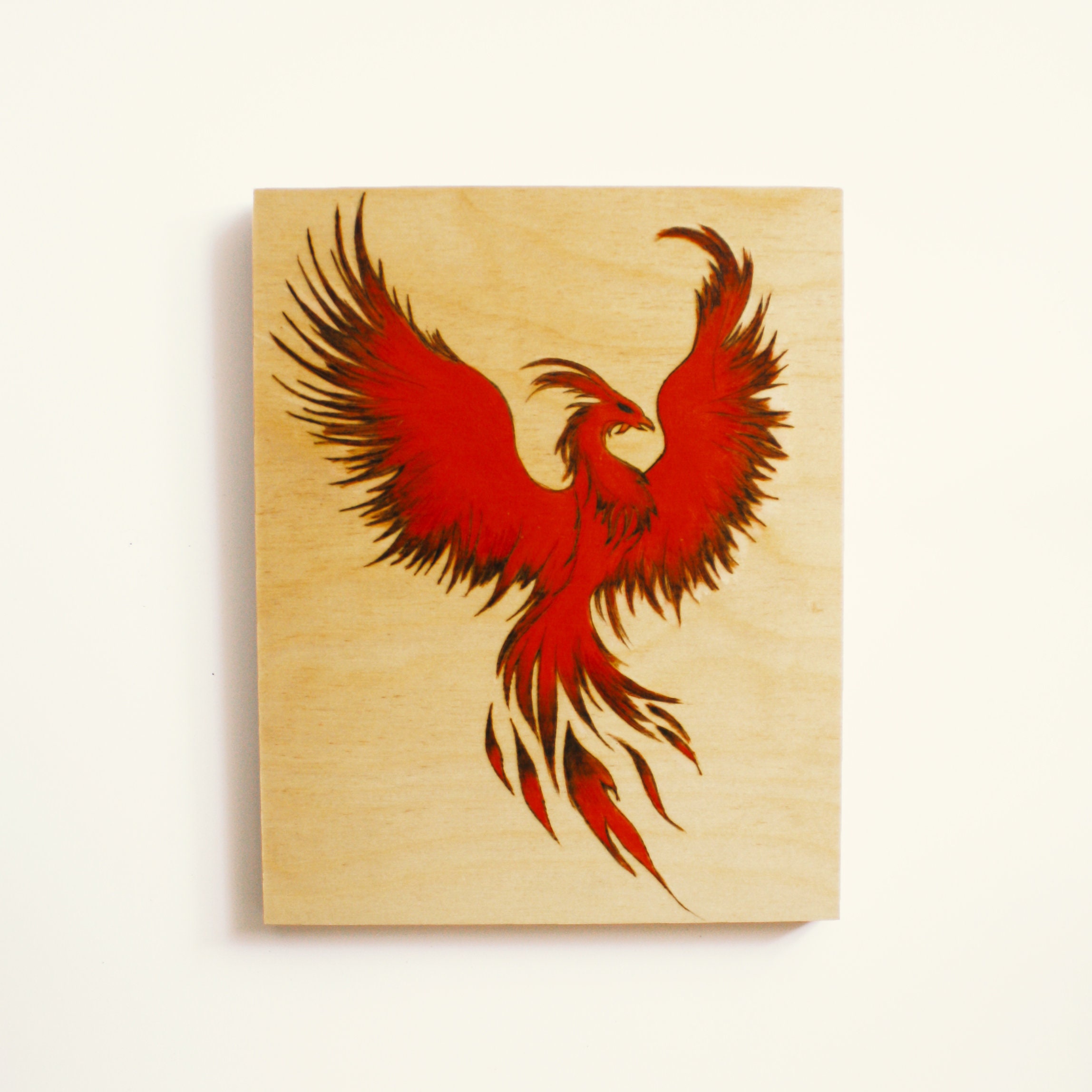 Phoenix Pyrography Wall Art Custom Wall Decor Fire Bird Wall - Etsy UK