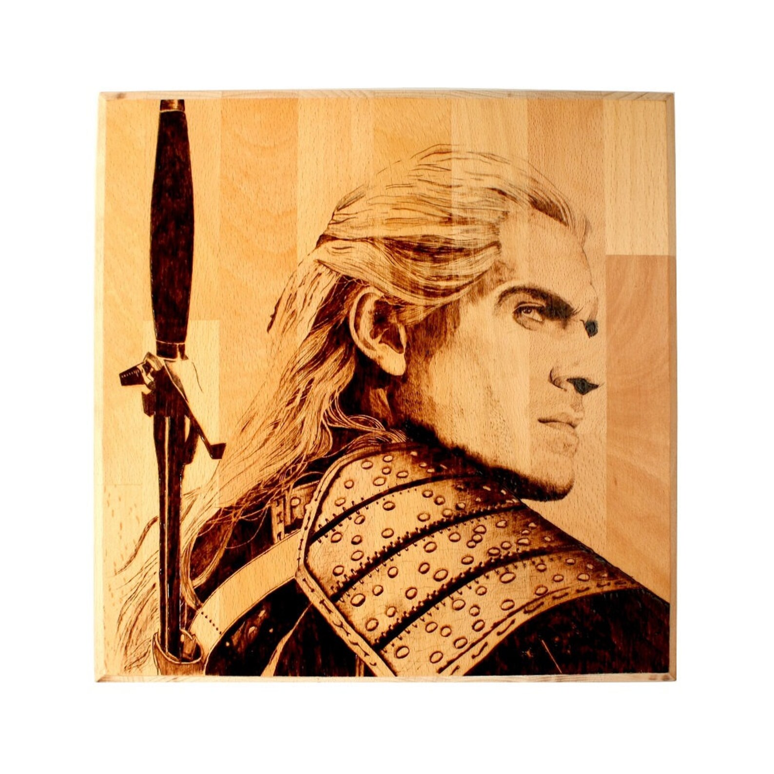 The WitcherPyrography Wall Art Geralt of Rivia Portrait | Etsy
