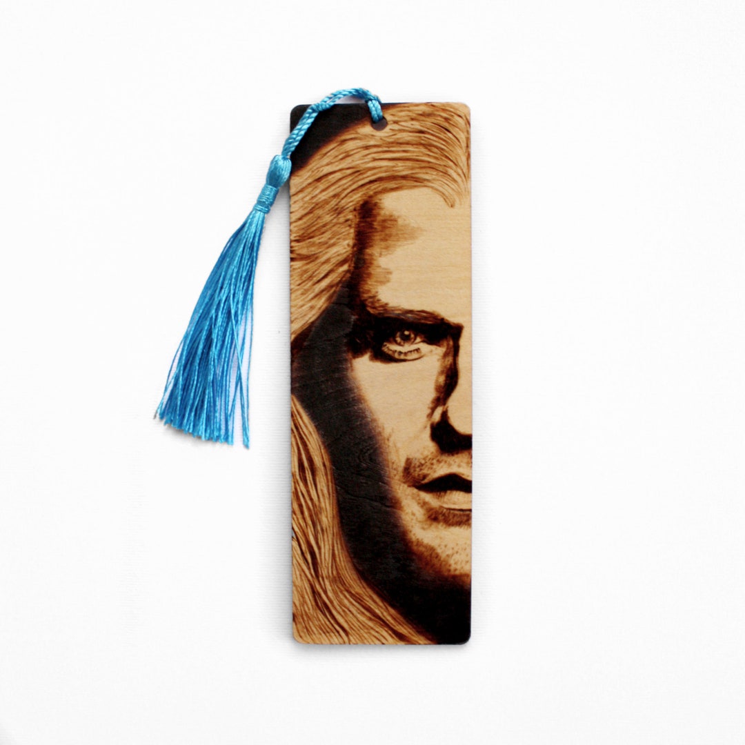 Witcher Wooden Bookmark, Geralt of Rivia Pyrography Art Henry Cavill ...