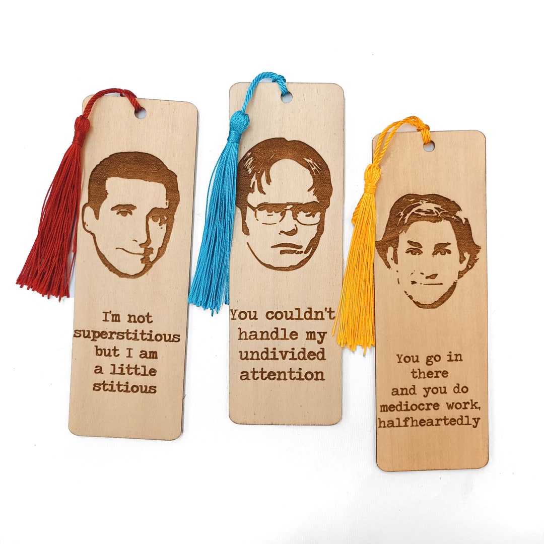 Michael Scott Dwight Schrute Jim Halpert Wooden Bookmark, the Office ...