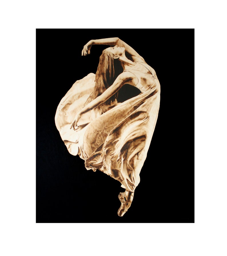 Ballerina Pyrography Art Statement Wall Hanging on Wood - Etsy
