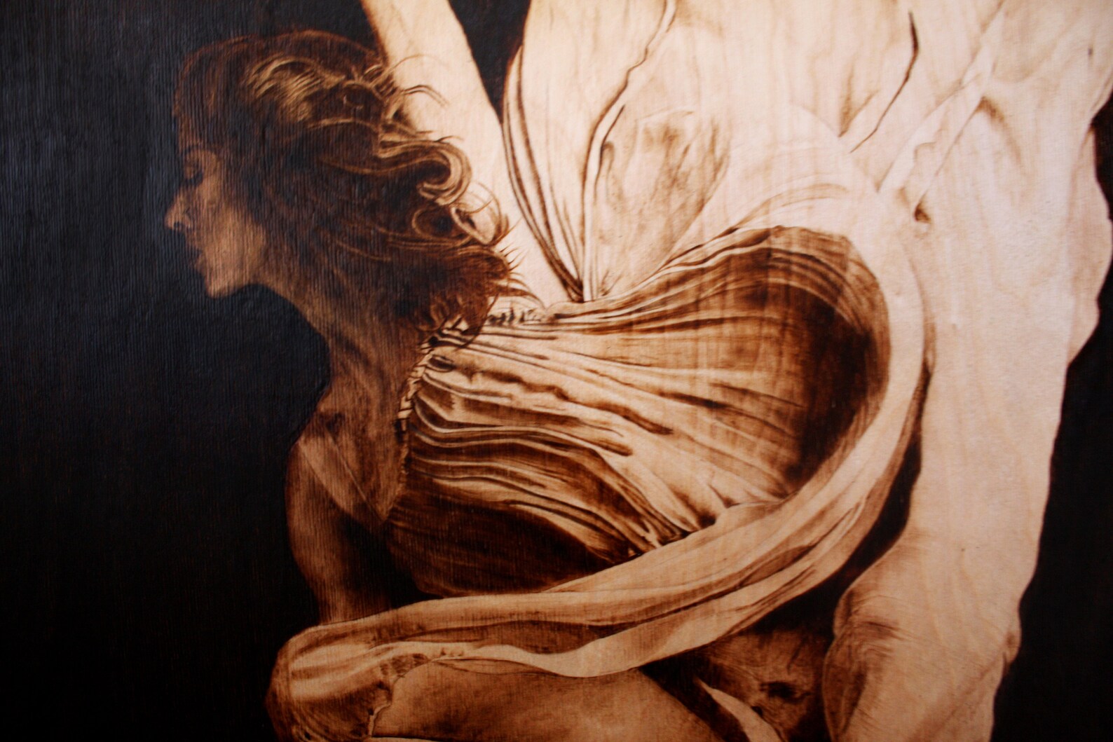 Ballerina Pyrography Art Large Canvas Ballet Pose Painting - Etsy