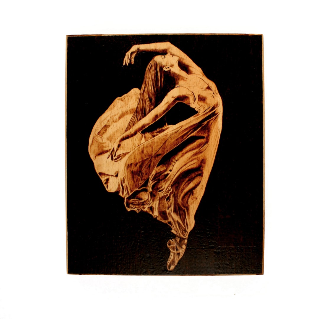 Pyrography Ballerina Painting Ballet Dancer Woodburning Art Dancing ...