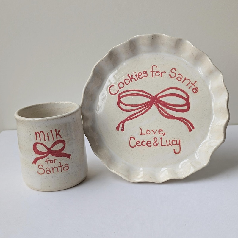 Milk and Cookies for Santa Plate Set - Etsy