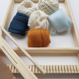 Weaving Starter Pack, Navy and Mustard Beginner Tapestry Kit, Complete ...