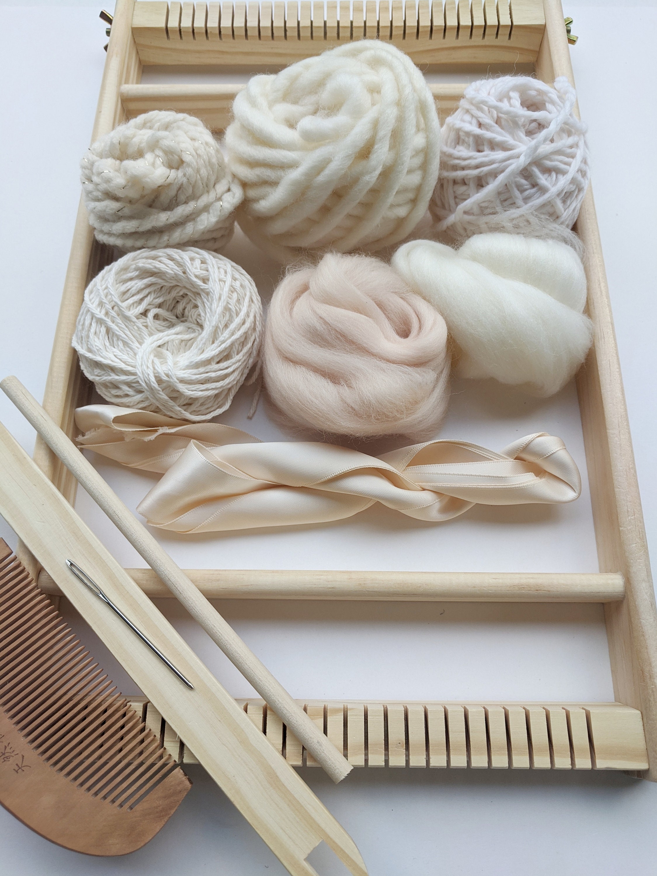 Weaving Starter Pack Blush n' Cream Beginner Tapestry | Etsy