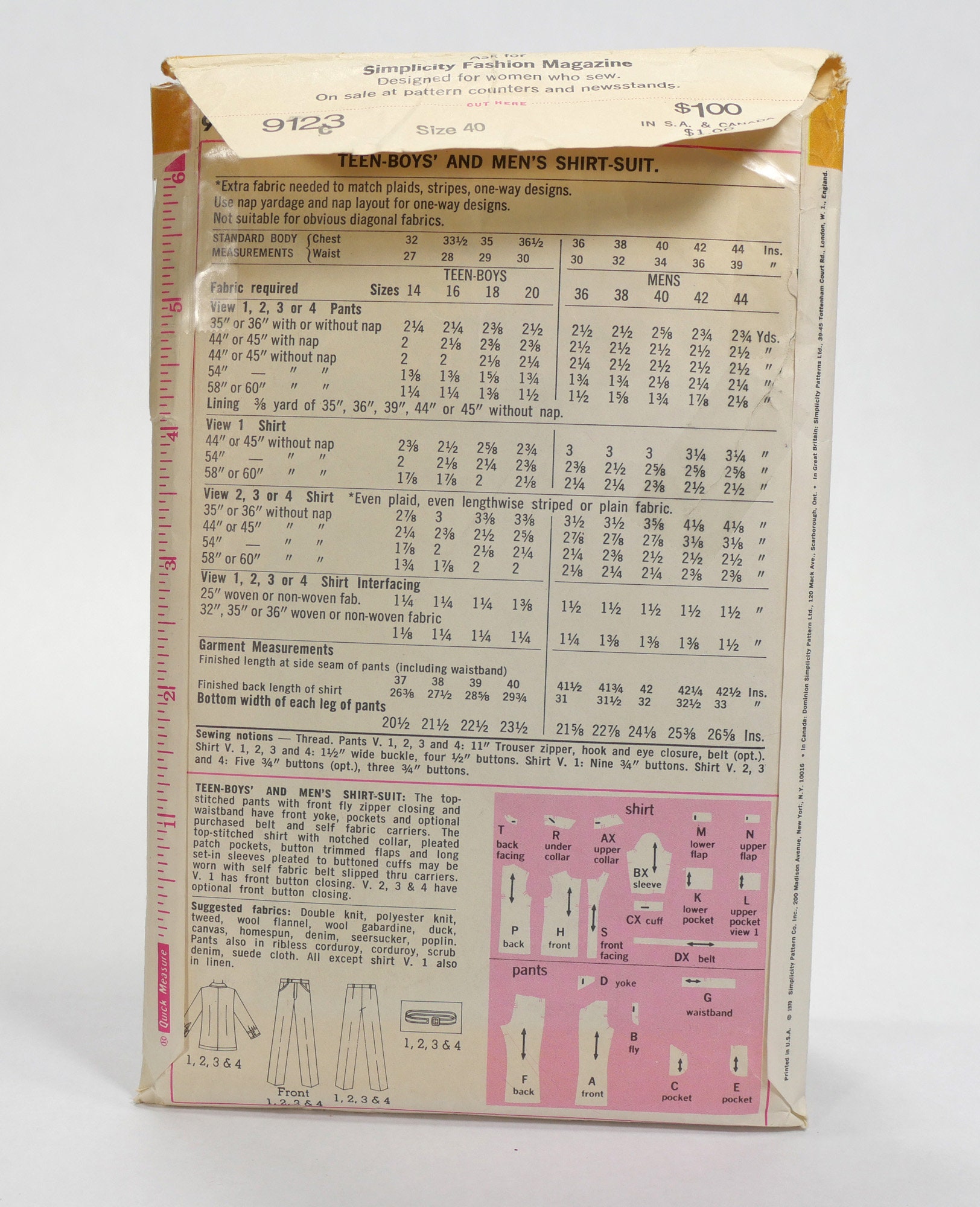 Vintage Men's Sewing Patterns - Lot of 2 - Butterick 4005 Vests ...