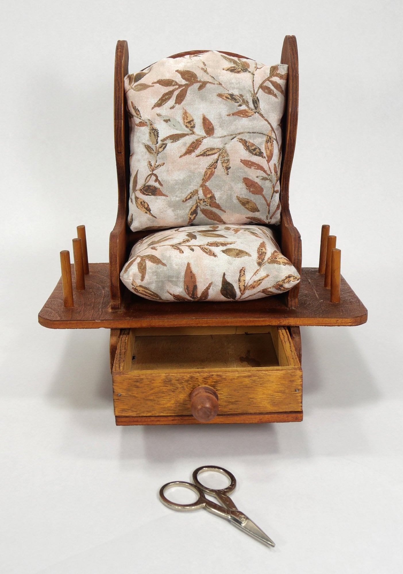 Vintage Large Rocking Chair Pincushion Wood Rocking Chair New Cushion 6 ...