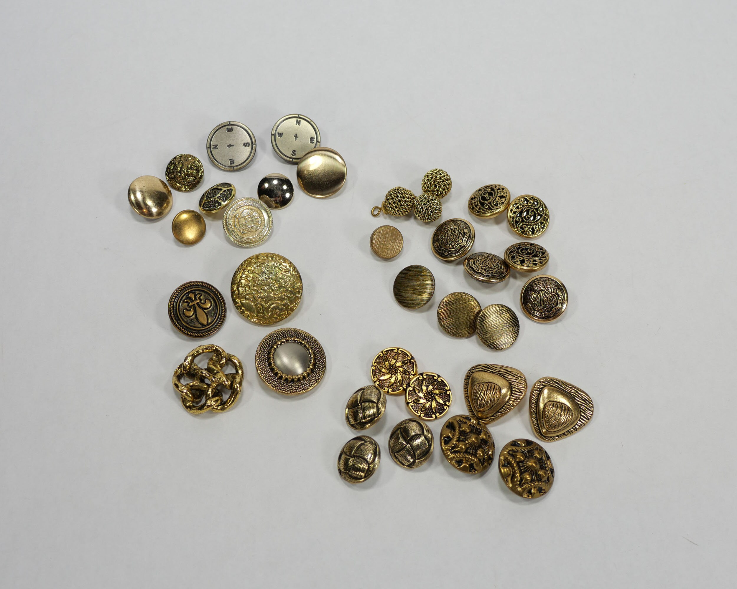 Vintage Gold Tone Finished Button Collection Some Sets & Variety of ...