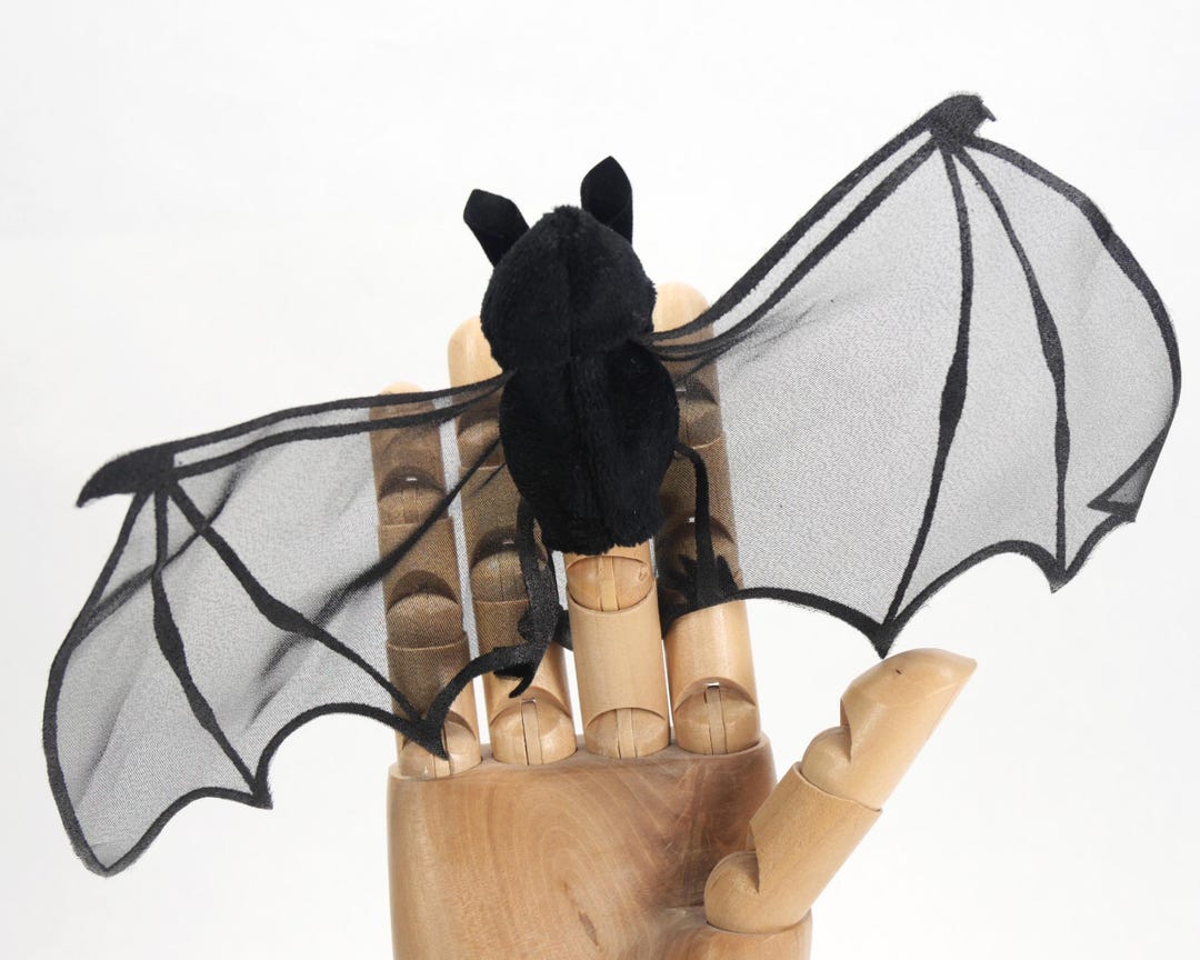 Vintage Bat Finger Puppet 5.5 Tall X 10 Wing Tip to Wing Tip Sheer ...
