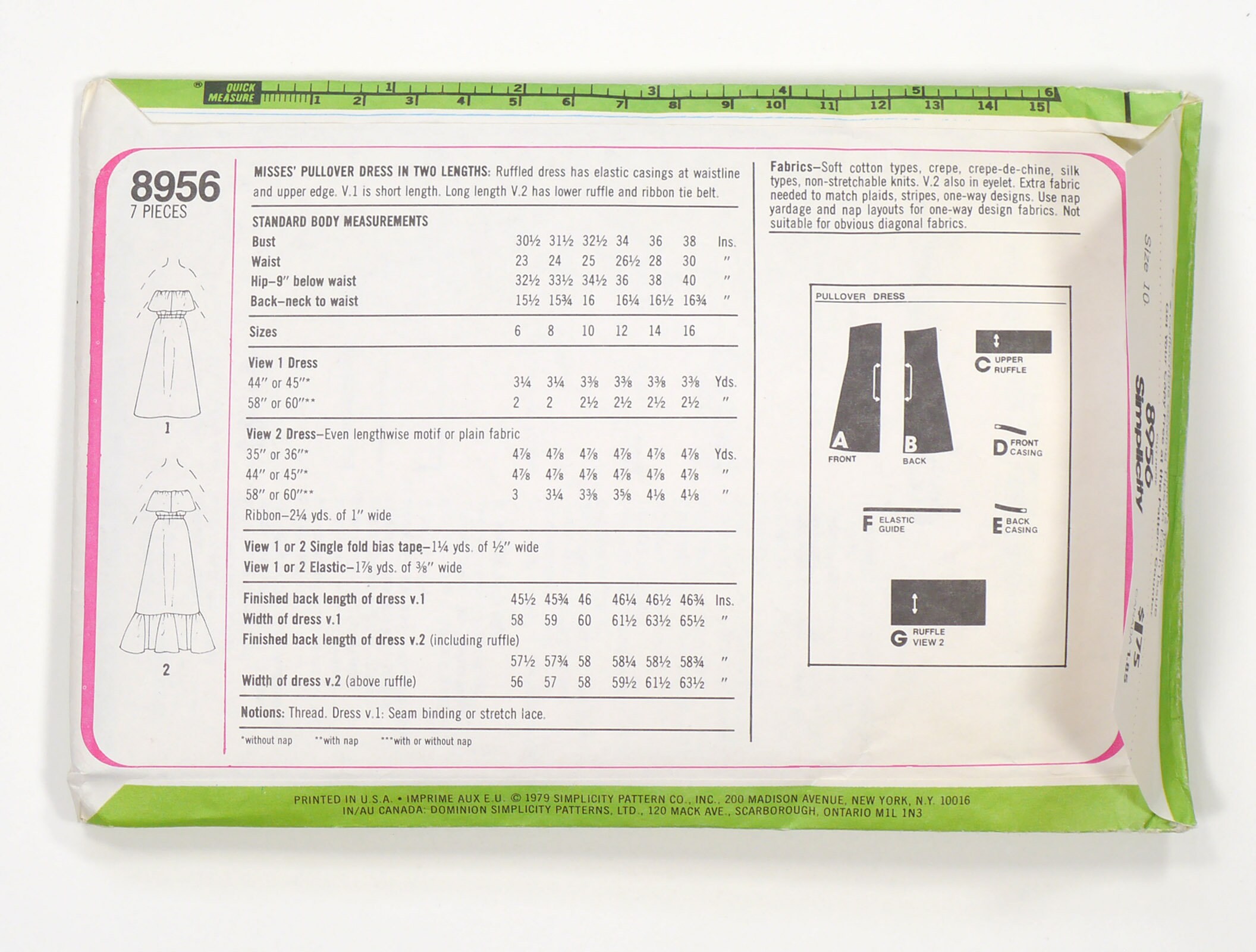 Vintage 1970's Women's Sewing Patterns Lot of 4 Includes Simplicity ...