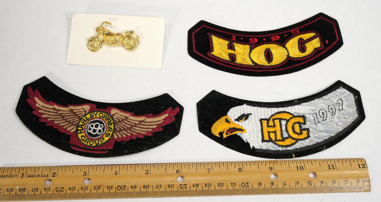 Vintage Lot of 3 Harley Davidson Hog Owners Group Patches & Motorcycle ...