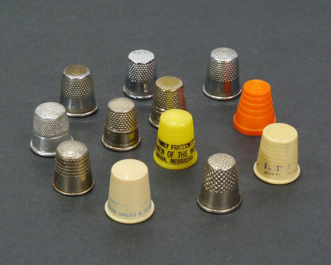 Vintage Lot of 12 Thimbles Advertising Thimbles Souvenir Thimbles ...