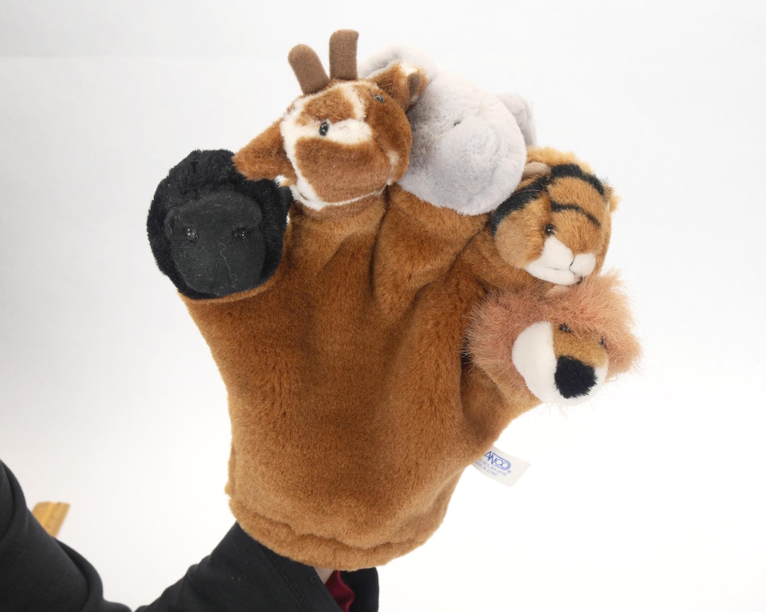 Plush Zoo Animal Hand Puppet - Nanco Puppet - Gorilla, Giraffe ...